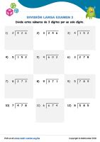 División Larga Examen 1 Pruebas Math Center