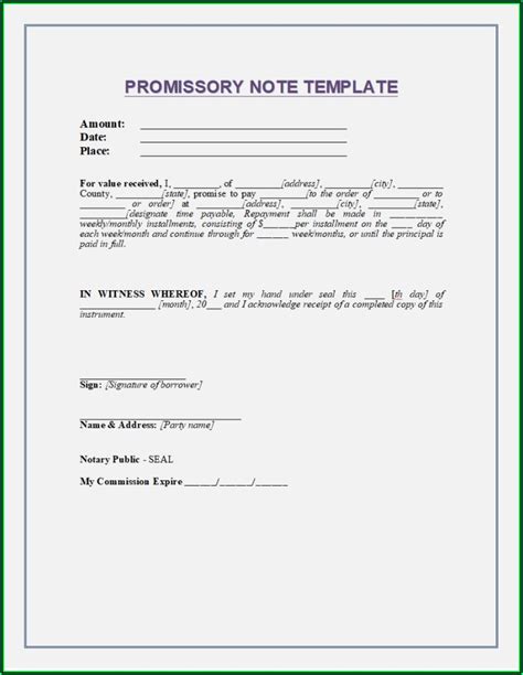 Note Payable Agreement Template Template Resume Examples Xz Zj Ql
