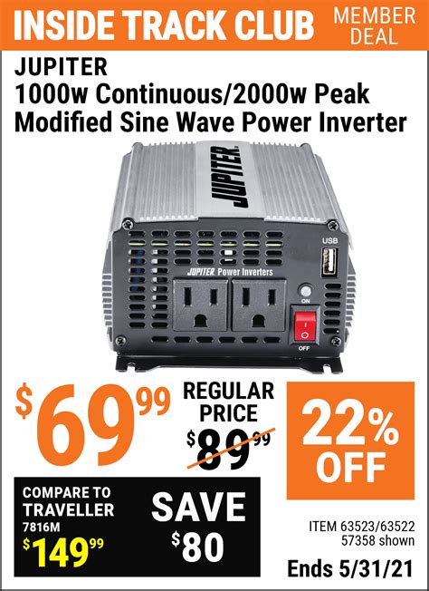 Jupiter Watt Continuous Watt Peak Modified Sine Wave Power