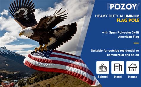Amazon Pozoy Flag Pole For Outside In Ground Ft Gauge Extra