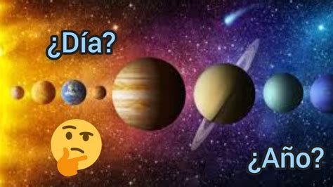 Cuánto dura un día y un año en cada planeta del sistema solar YouTube