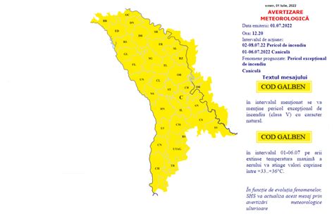 Meteorologii au emis Cod GALBEN de caniculă și pericol excepțional de
