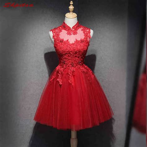Aliexpress Buy Red Short Lace Homecoming Dresses Cute Short Prom