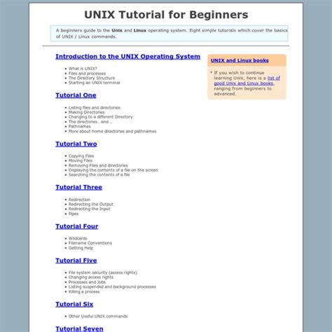 unix linux tutorial for beginners pearltrees