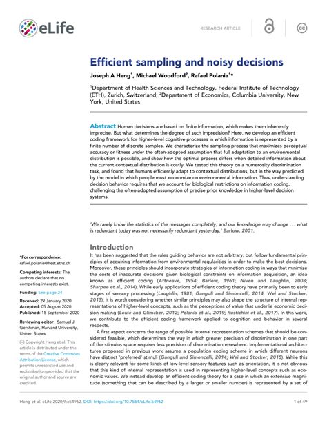 pdf efficient sampling and noisy decisions
