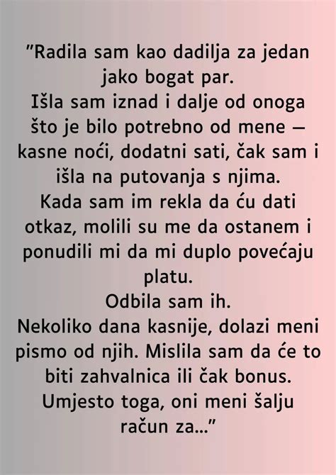 Radila Sam Kao Dadilja Za Jedan Jako Bogat Par Hamelj