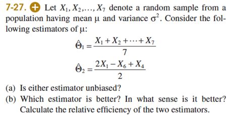 solved let x 1 x 2 x 7 denote a random sample from a