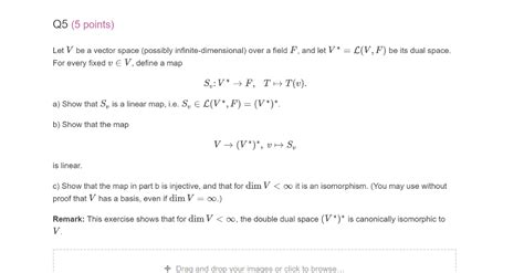 solved q5 5 points let v be a vector space possibly
