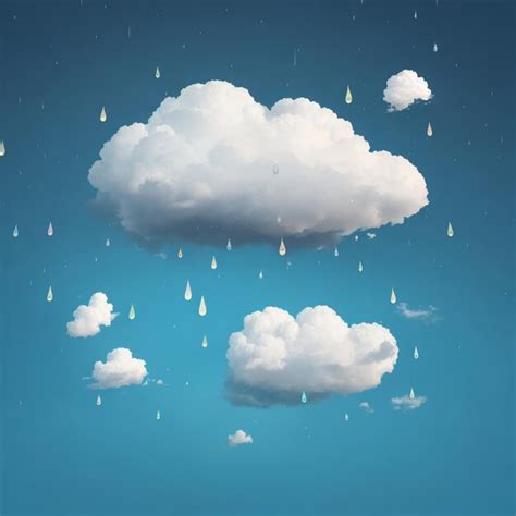 Vector Nuvens Realistas Chuva Caindo Foto Premium