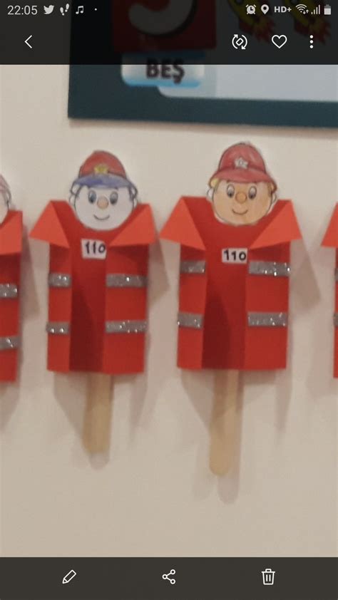 The Paper Puppets Are Made To Look Like People In Fire Fighters