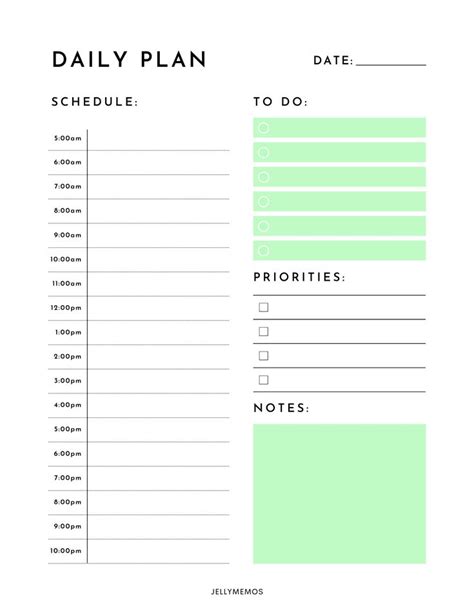 10 Cute Printable Daily Planners With Time Slots JellyMemos Daily