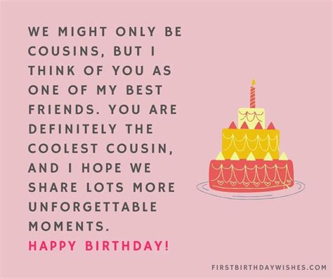 Cousins Birthday Wishes Cousin Birthday Quotes Birthday Message For