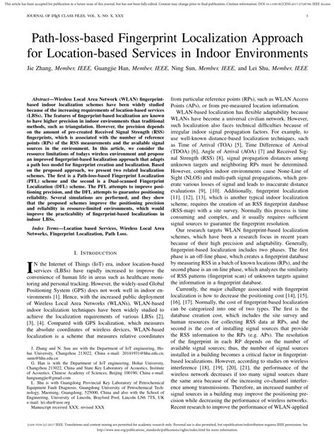 pdf path loss based fingerprint localization approach for location based services in indoor