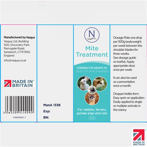 Mite Treatment For Rabbits Guinea Pigs Ferrets Rats