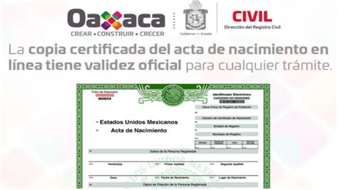 C Mo Sacar Un Acta De Nacimiento En L Nea Y Cu Nto Cuesta En Oaxaca