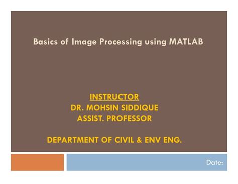 basics of image processing using matlab ppt