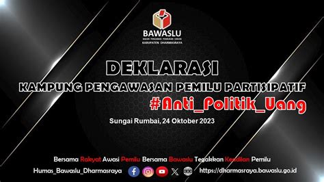 Deklarasi Kampung Pengawasan Pemilu Partisipatif Anti Politik Uang