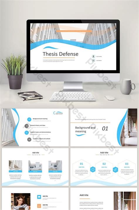 Fresh And Simple Graduation Thesis Defense PPT Template PowerPoint