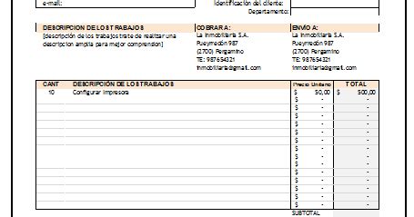 Excel Cursos Y Plantillas Contables Plantilla De Orden De Trabajo