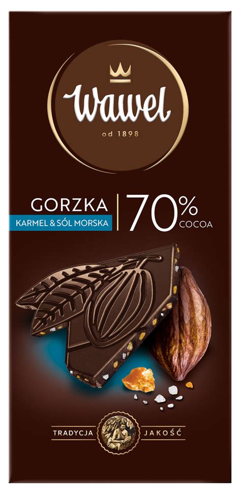 Czekolada gorzka Premium 70 kakao Karmel i sól morska Wawel 100g