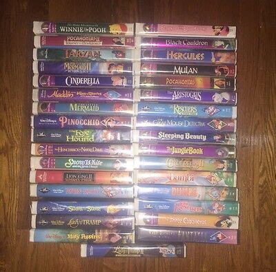 HUGE LOT 33 DISNEY VHS Black Diamond Classics Masterpiece Gold