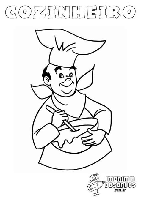 Cozinheiro Para Colorir Imprimir Desenhos