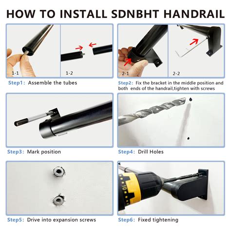 SDNBHT Industrial Stair Railing Metal Hand Rails For Indoor Stairs Wall