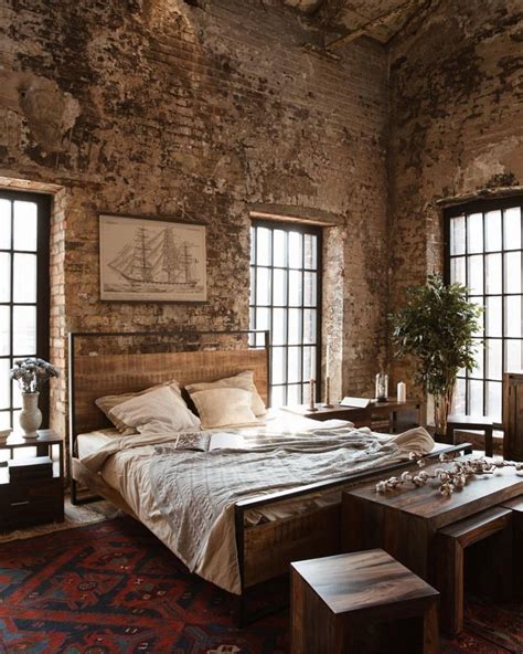 Pin By Nubia Milagros On Recamara Brick Wall Bedroom Rustic Bedroom