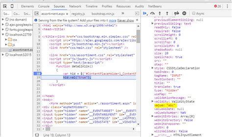 passing value between javascript and asp c not working stack overflow