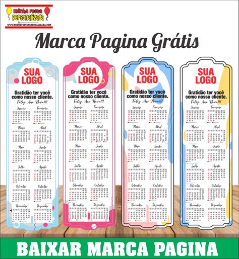 Marca Pagina Calendário 2023 Pronto Para Imprimir