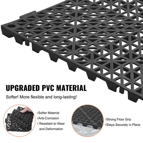 Dropship VEVOR Interlocking Tile 50PCS Black Drainage Tiles 12 X 12