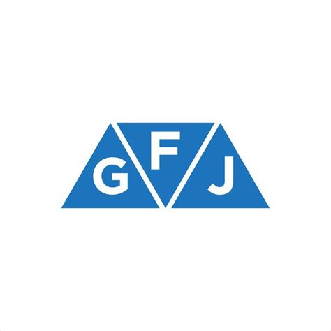 diseño de logotipo en forma de triángulo fgj sobre fondo blanco