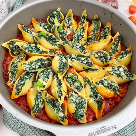 Gefüllte Muschelnudeln mit Spinat und Ricotta Paradieskueche