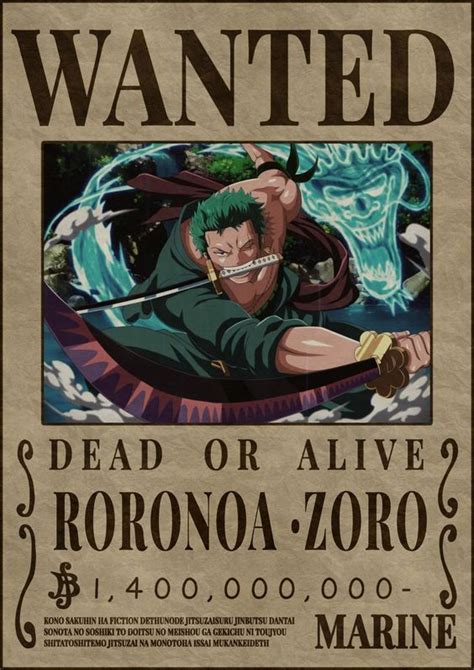 One Piece Wanted Posters Rononoa Zoro Wanted Vintage Posters Wall