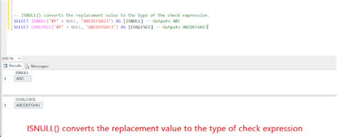 Difference Between Isnull And Coalesce In Microsoft Sql Server With Examples
