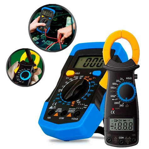 Kit Alicate Amperimetro Multimetro Digital Profissional Movel