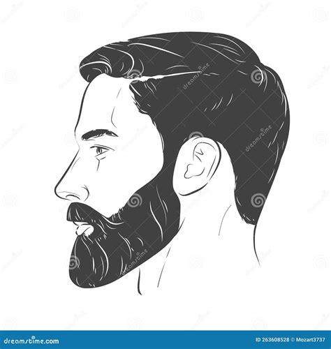 Man With Beard Barbershop Trimming Bearded Hipster Hairstyle Stylish