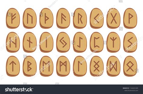 Old Norse Scandinavian Runes Set Runic Vector De Stock Libre De