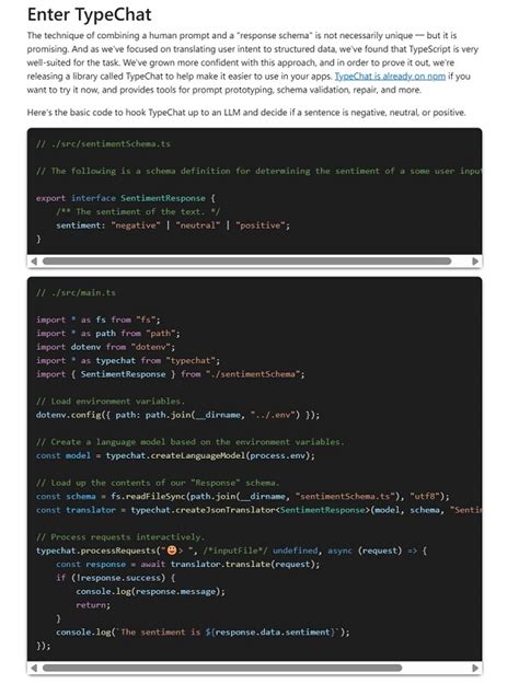 c 與 typescript 之父推出開放原始碼專案 typechat，用於大型語言模型與自然語言接口 t客邦