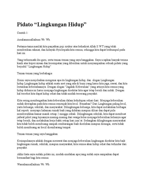 Contoh Teks Pidato Singkat Tentang Kebersihan Tukaffe