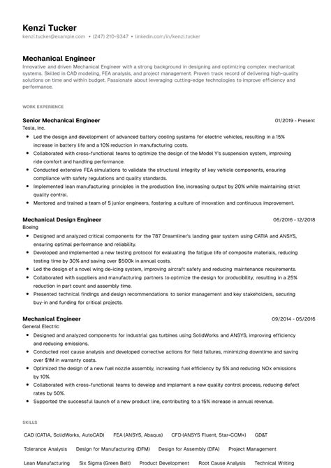 4 Mechanical Engineer Resume Examples Writing Guide