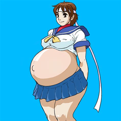 Rule 34 1girls Arms Behind Back Bandana Belly Belly Button Big Belly Breasts Brown Eyes Brown
