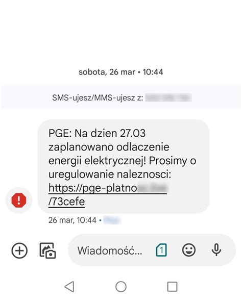 Uwaga Fałszywe SMS y Oszuści w akcji
