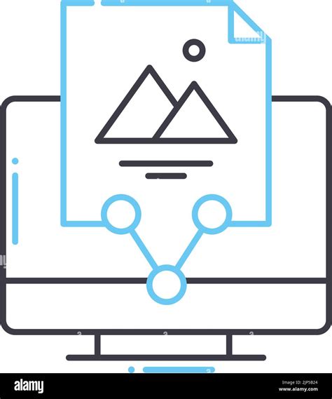 Content Sharing Process Line Icon Outline Symbol Vector Illustration