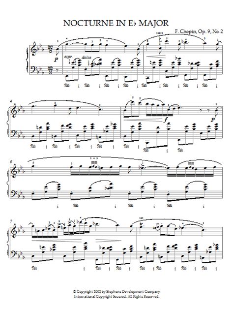 Nocturne In E Flat Major Op 9 No 2 Sheet Music By Frederic Chopin