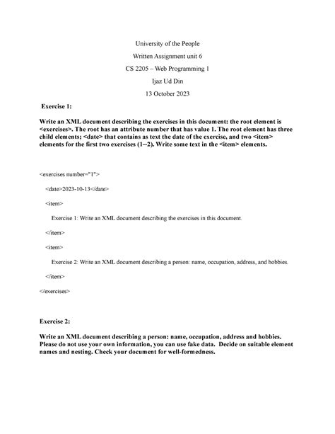 Wa Unit Cs Assignment University Of The People Written