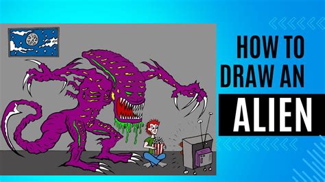 How To Draw A Xenomorph Alien Step By Step Monster Drawing Youtube
