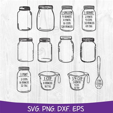 Mason Jar Outline Svg