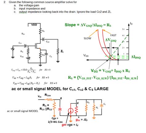 Solved 2 Given The Following Common Source Amplifier Solve Chegg