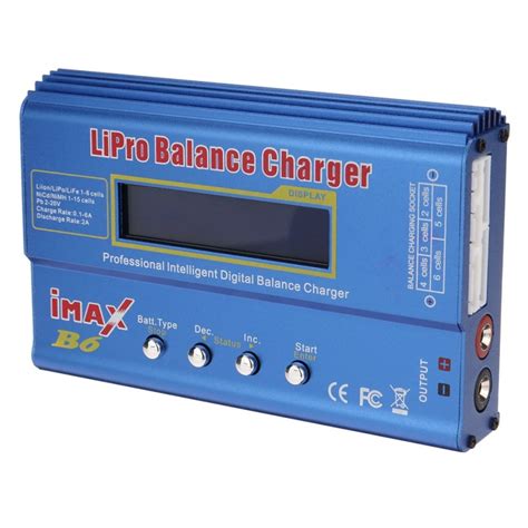 Cargador de equilibrio de batería Lipo iMAX B6 80W 6A con adaptador de